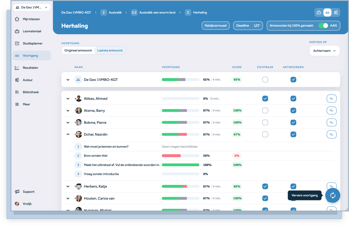 Adaptief oefenen in Learnbeat