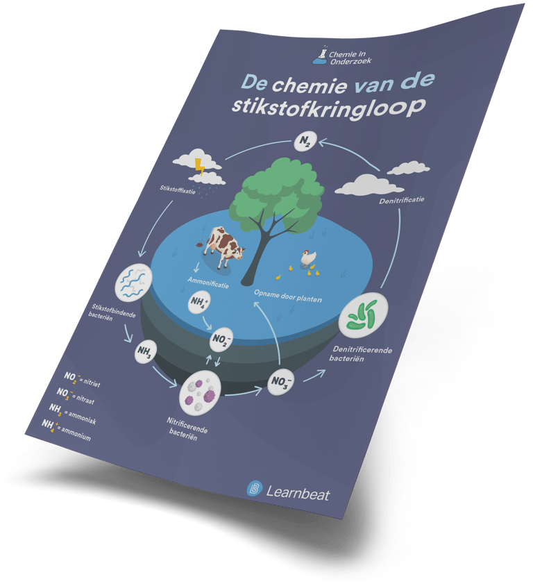 Educatieve poster over de Stikstofkringloop voor het vak Scheikunde